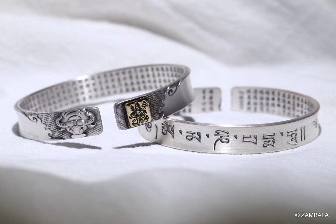 Sterling Silver mani bangle with heart scriptures (Ox) a piece ...