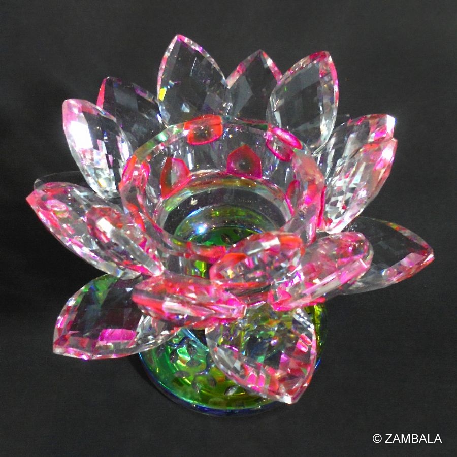 Crystal Lotus 18petals w stand Wholesale at Zambala