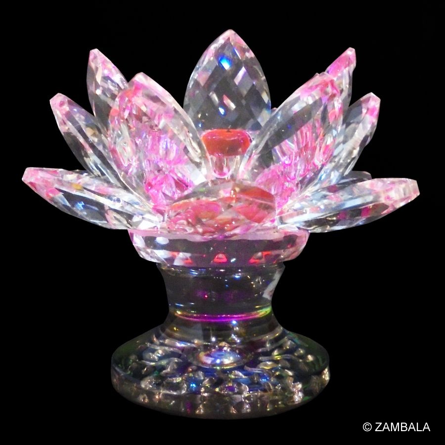 Crystal Lotus 18petals w stand Wholesale at Zambala