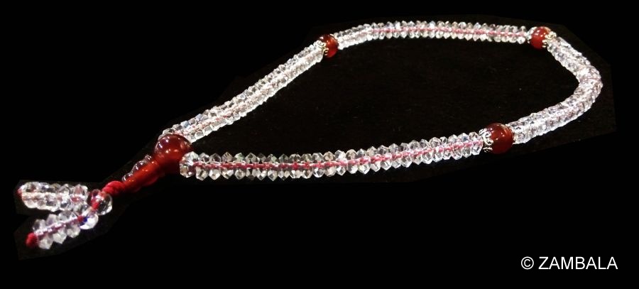 White crystal mala 5.5mm (Hexagon) Carnelian guru beads Wholesale at ...